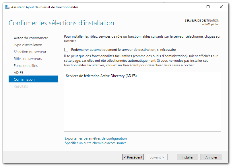 Installer ADFS sous Windows Server 2022